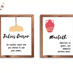 William Shakespeare Classroom Posters; Literary Prints; High School ...