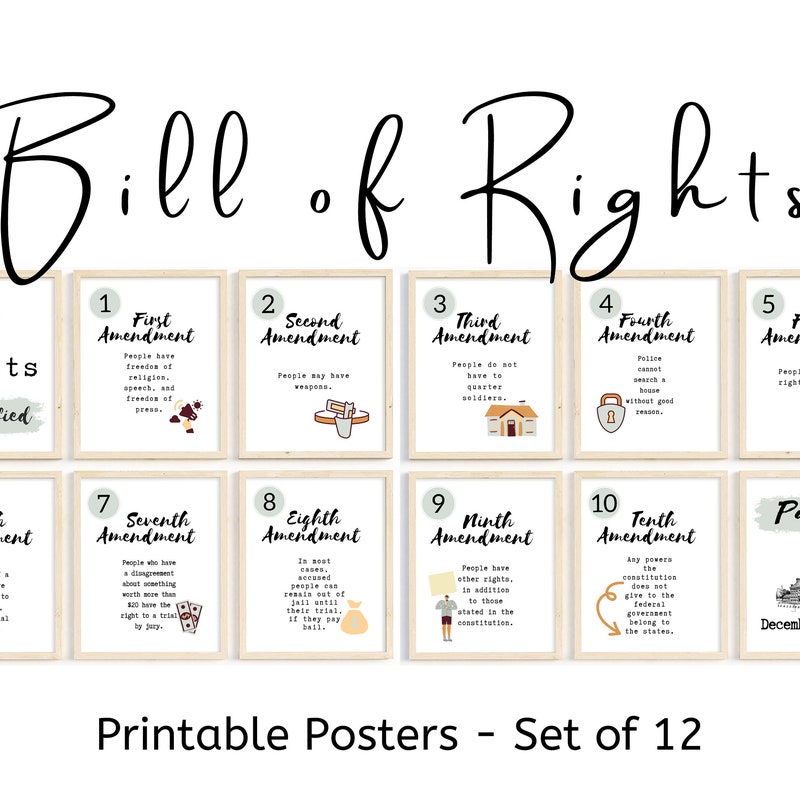 Bill of Rights Poster - Etsy
