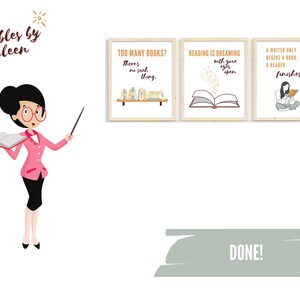 Reading Poster Set; Middle School English Classroom Decor; Library ...