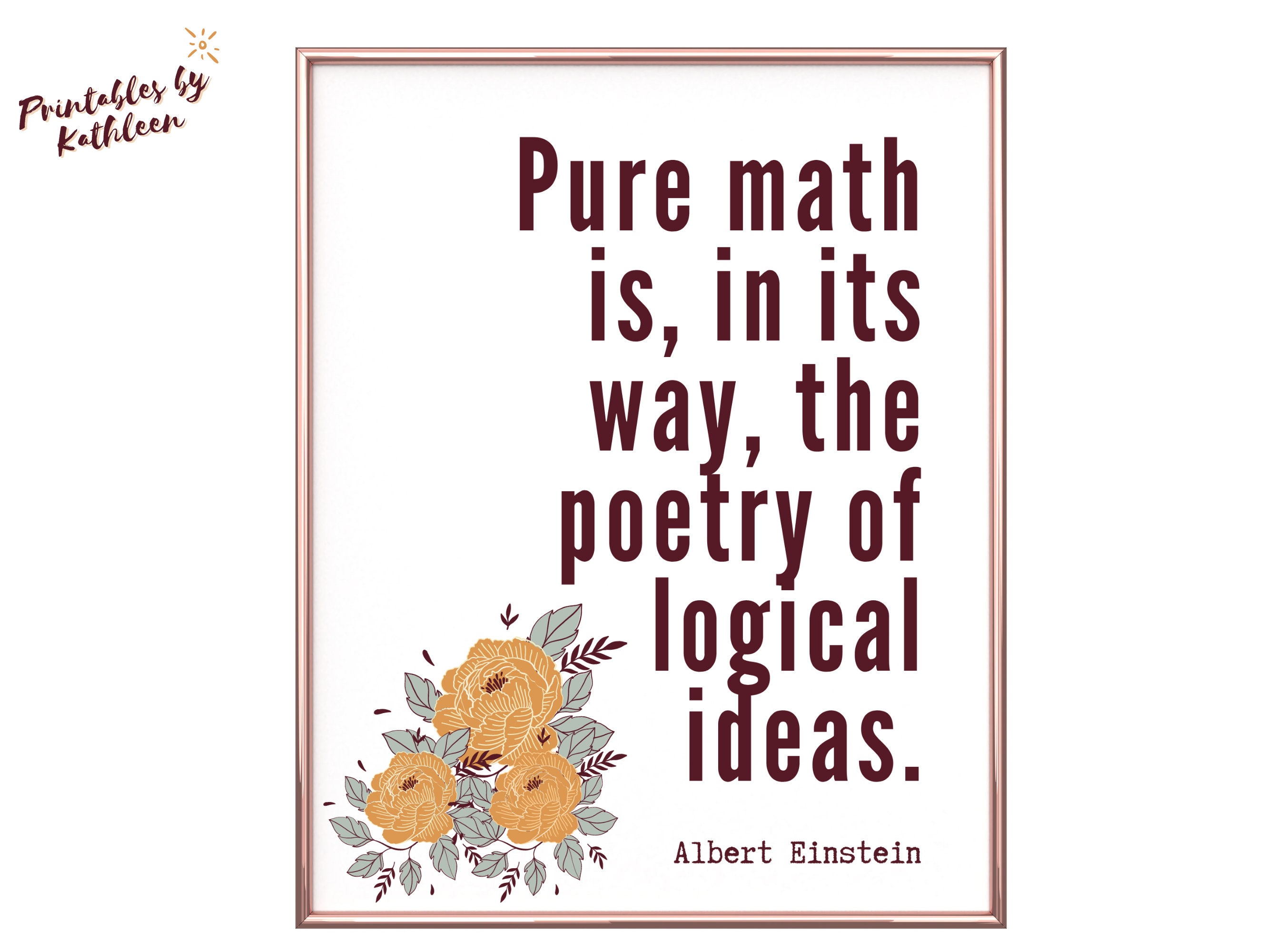 Albert Einstein Quote Geometry Poster High School Math Classroom ...