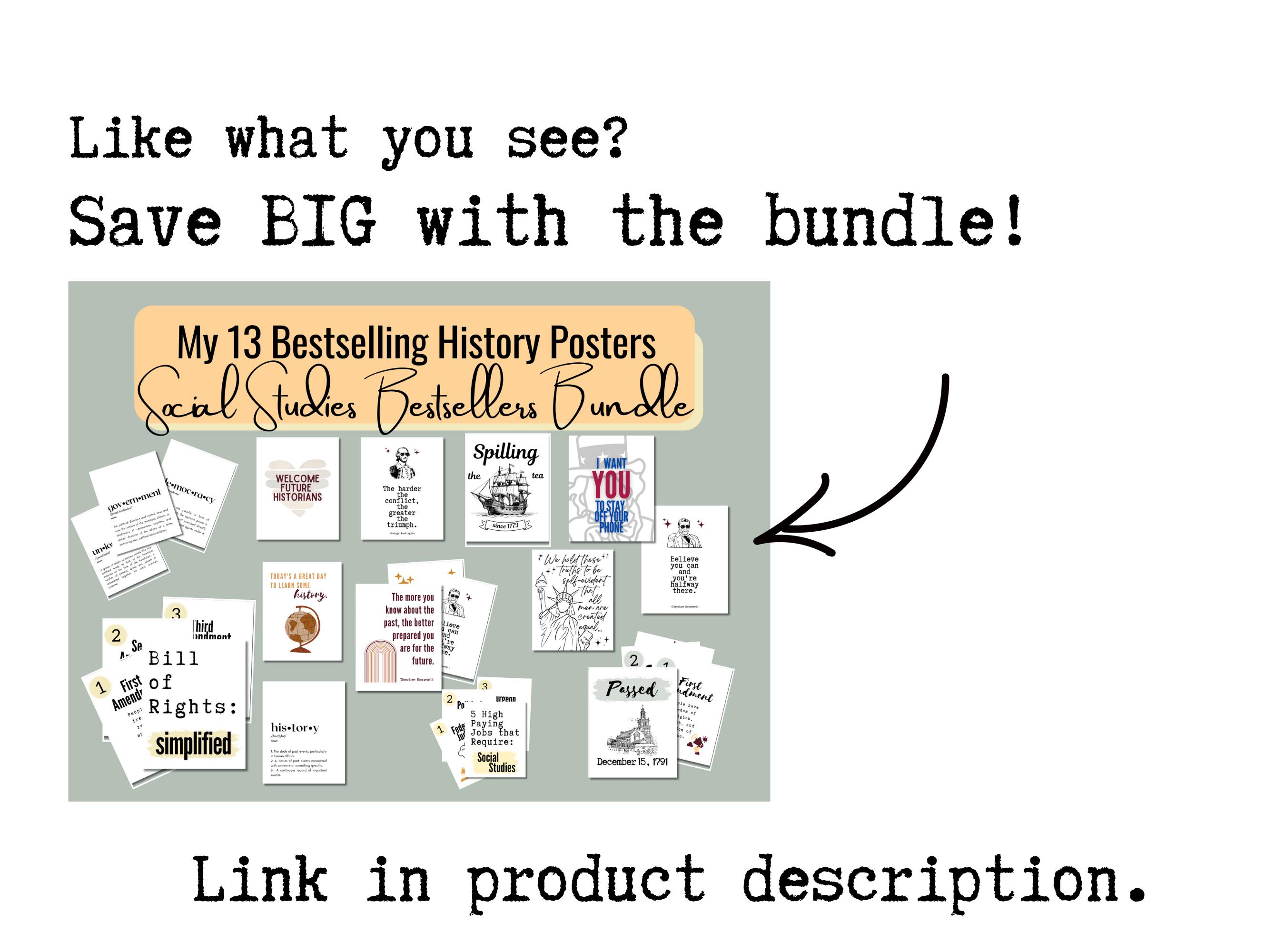 U.S. History Classroom Decor; Government Classroom Posters; Printable ...