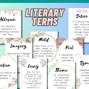 High School English Classroom Posters; Literary Terms; Middle School ...