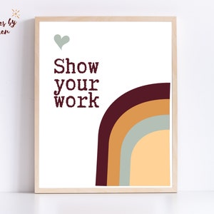 Show Your Work Sign; Math Classroom Posters - Set of 2; Middle School ...