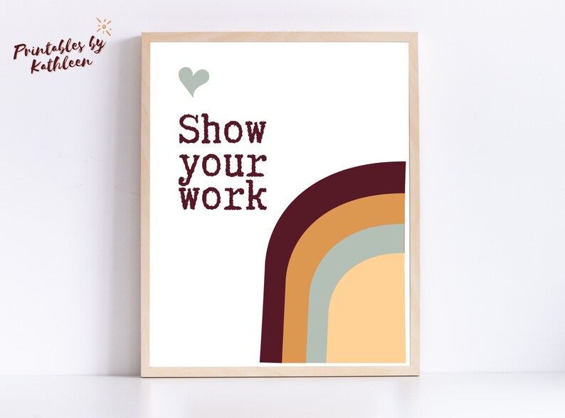 Show Your Work Sign Math Classroom Posters Set of 2 Middle - Etsy