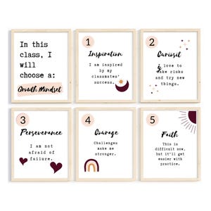 Growth Mindset Poster Bundle; Middle School Classroom Prints; High ...