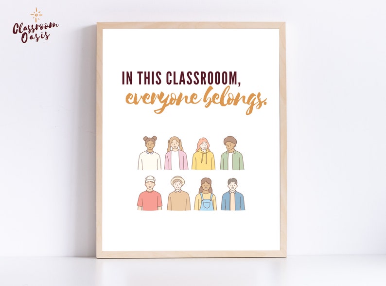 Inclusive Classroom Poster; Inclusion Wall Art; Neutral Classroom Decor ...