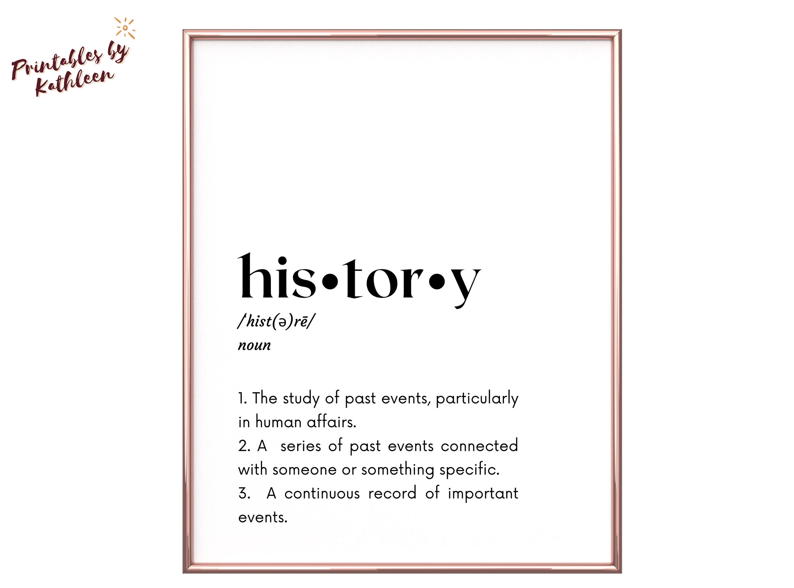 Digital History Definition Print; Printable Social Studies Classroom ...