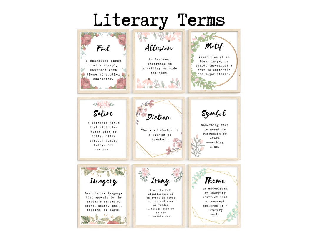 High School English Classroom Posters; Literary Terms; Middle School ...
