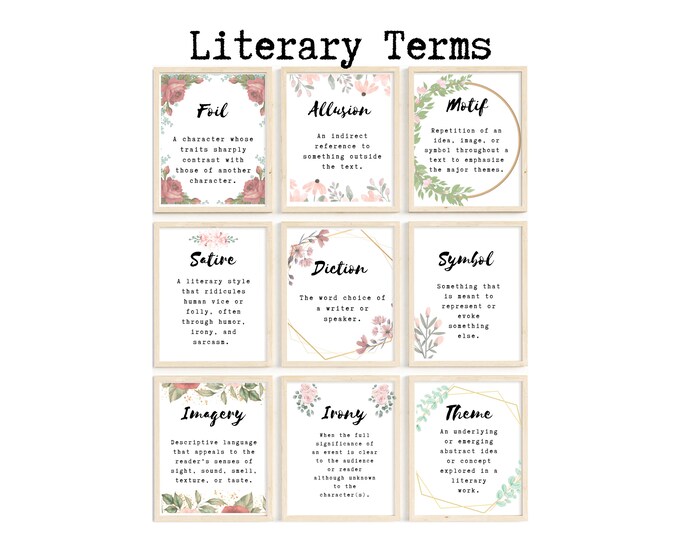 Printable Poster Set, Literary Posters, Literary Devices, Literature ...
