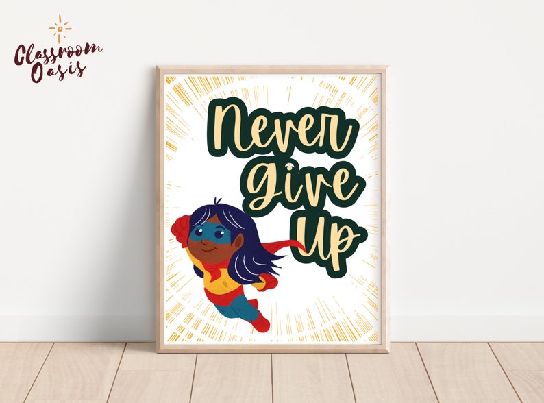 Superhero Classroom Decor Growth Mindset Posters Progress Over ...