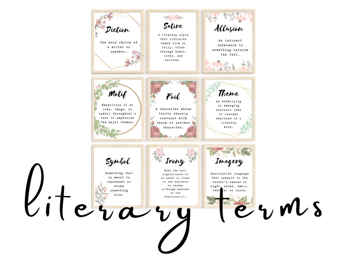 High School English Classroom Posters Literary Terms Middle - Etsy