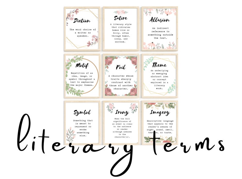 High School English Classroom Posters Literary Terms Middle - Etsy