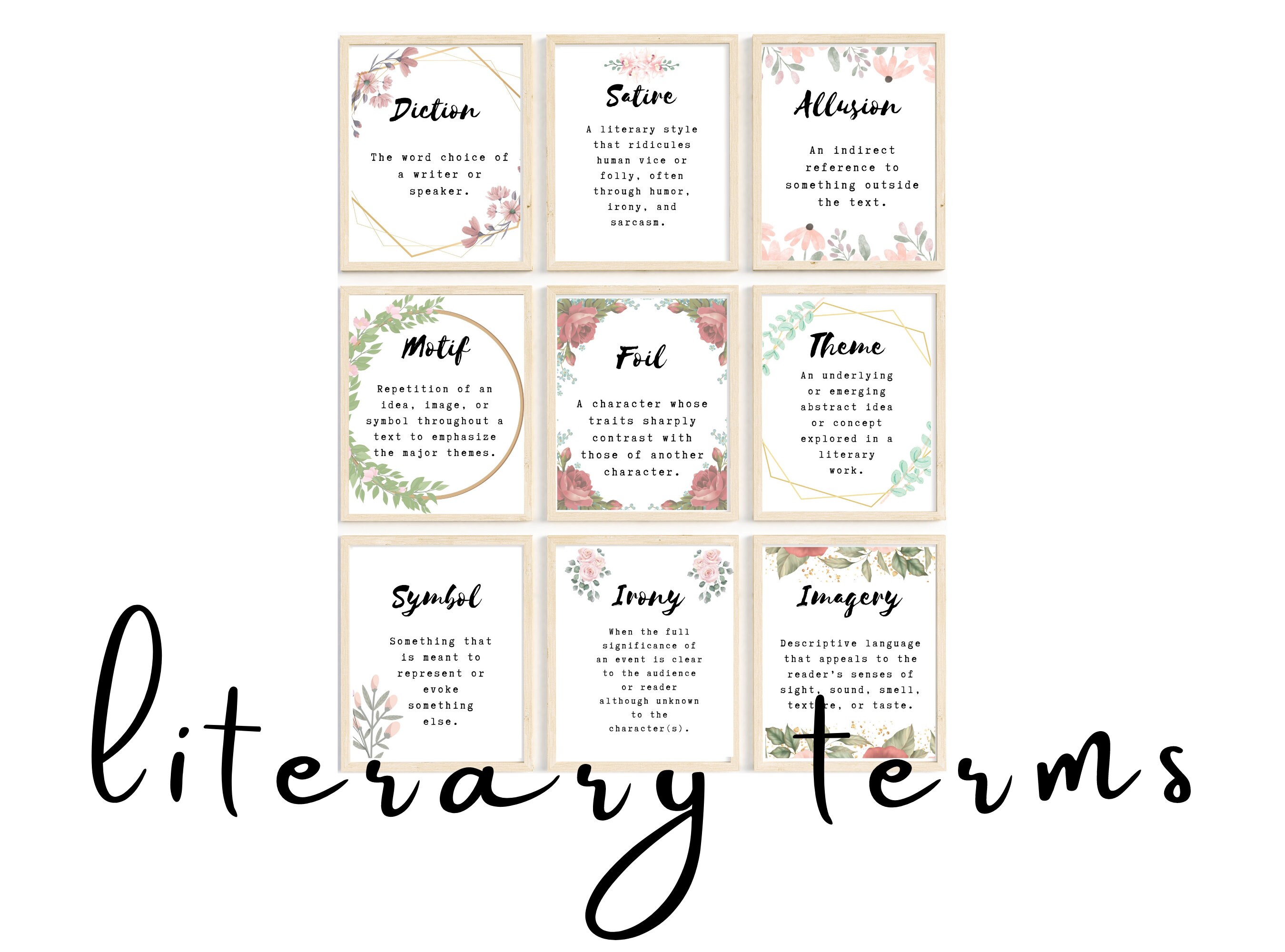 High School English Classroom Posters Literary Terms Middle - Etsy