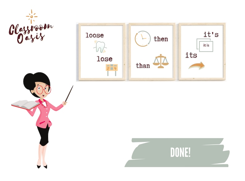 Homophones Grammar Posters English Classroom Decor Writing - Etsy