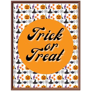 Halloween Decoration, Halloween Printable Wall Art, Trick or Treat Sign ...
