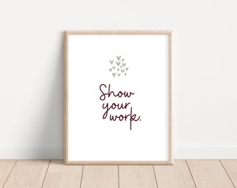 Math Show Your Work Poster - Etsy