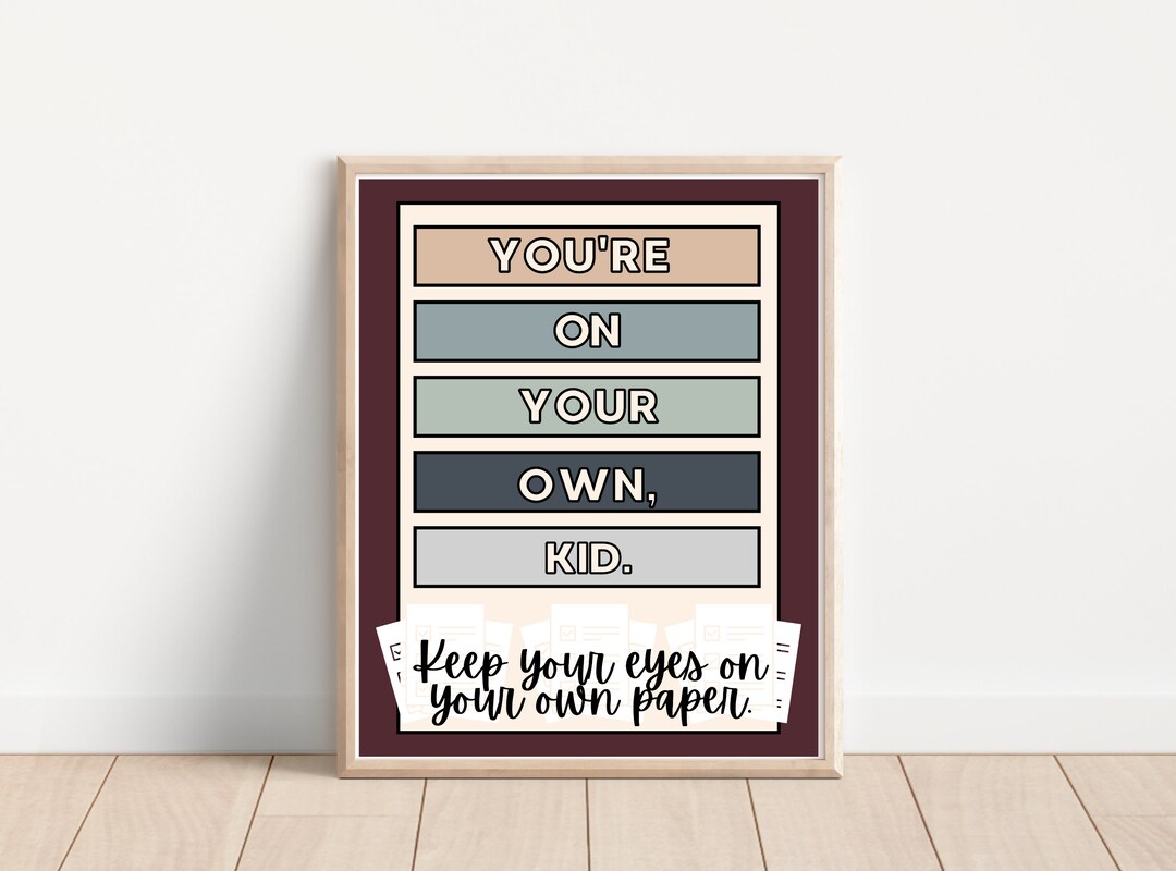 You're on Your Own Kid Classroom Poster; Middle School Swiftie Teacher ...