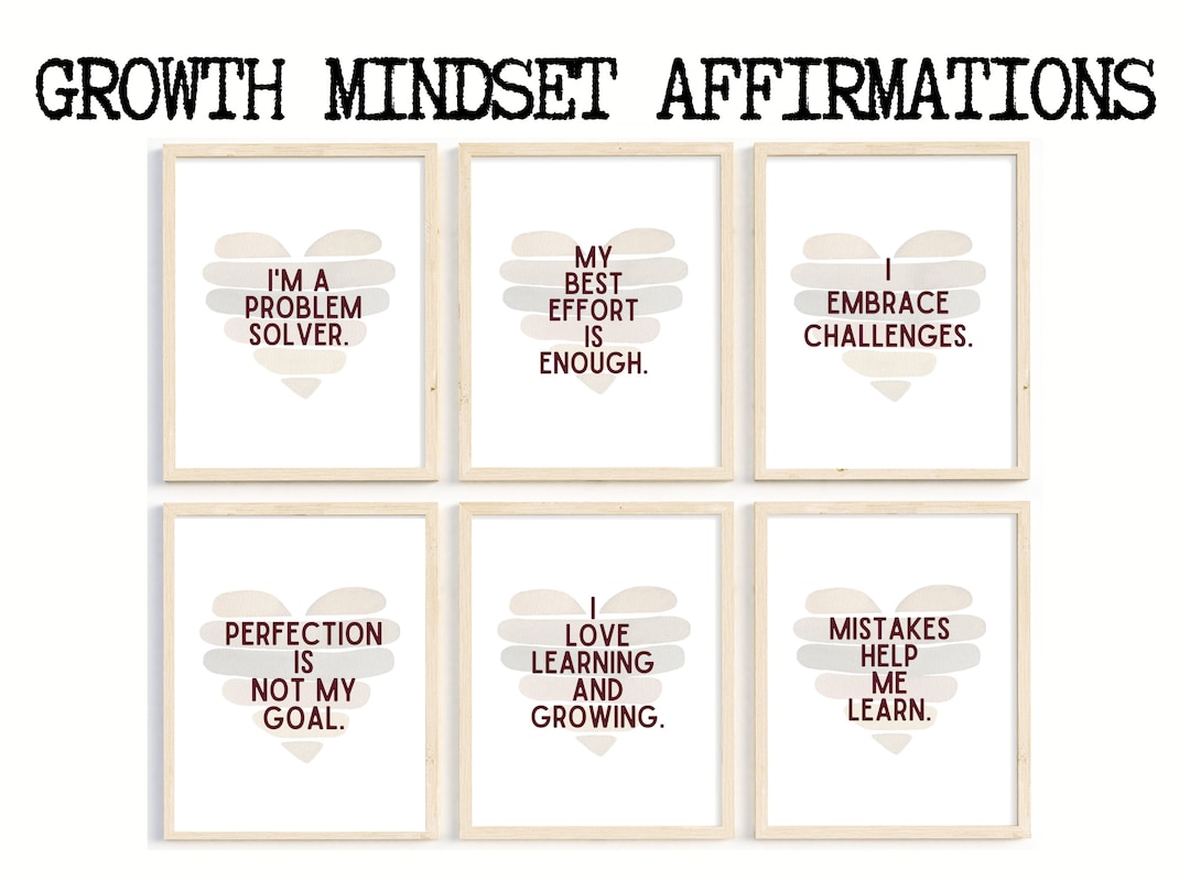 Growth Mindset Posters Daily Affirmations Positive Thinking - Etsy
