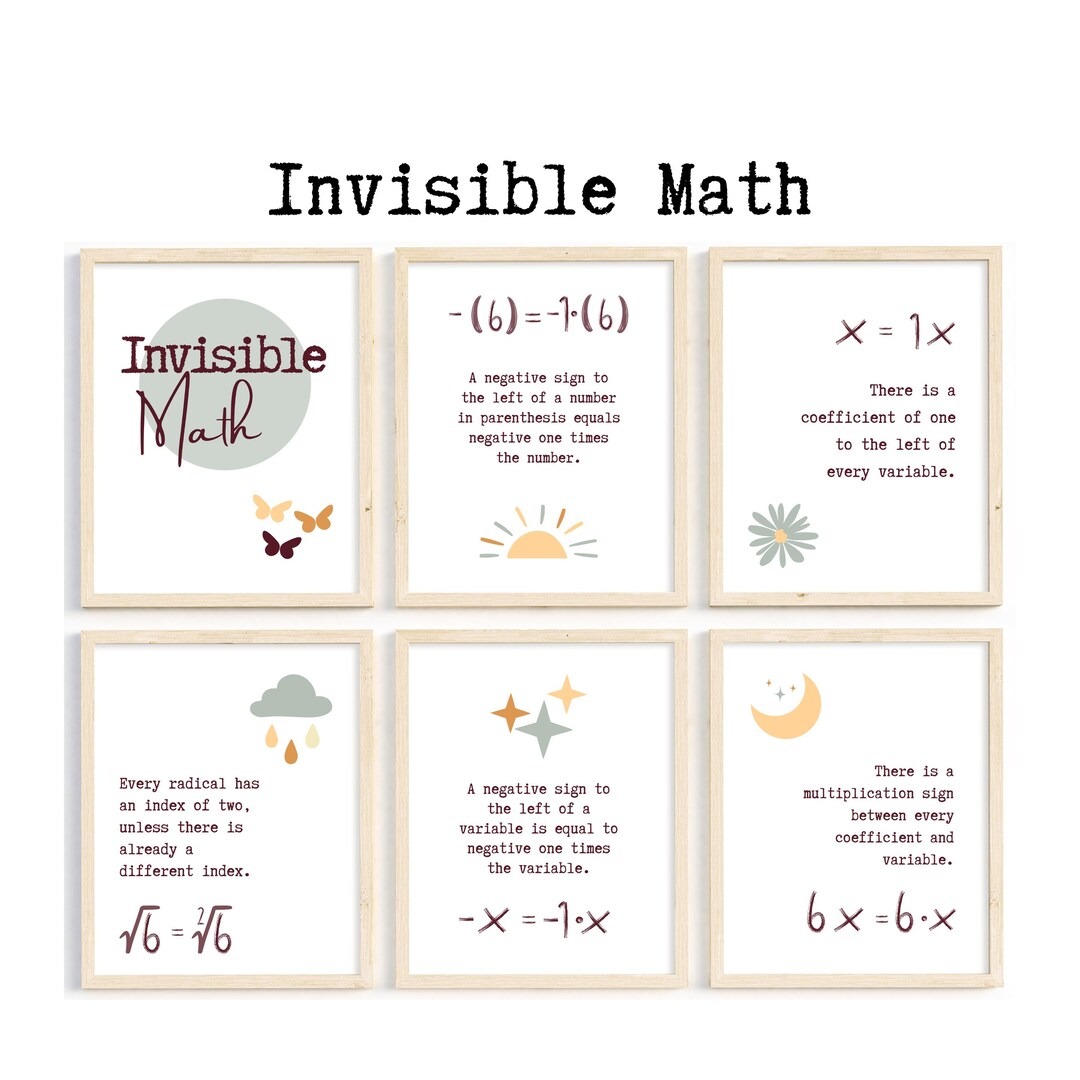 Invisible Math Posters; Algebra Classroom Posters; Geometry Classroom ...