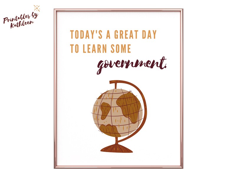 Printable U.S. Government Classroom Poster Future History Teacher Gift ...