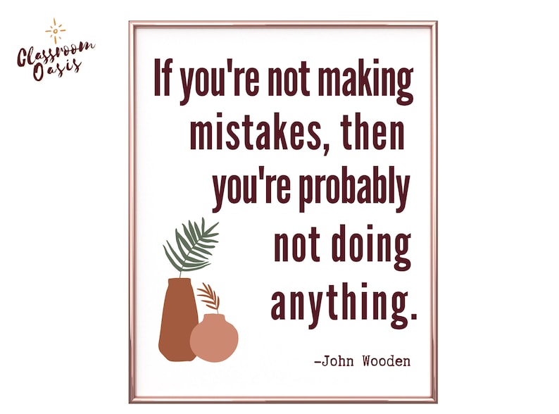 Growth Mindset Classroom Poster John Wooden Quote - Etsy