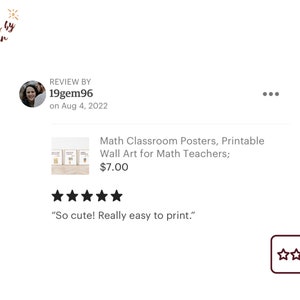Math Classroom Posters, Printable Wall Art for Math Teachers ...