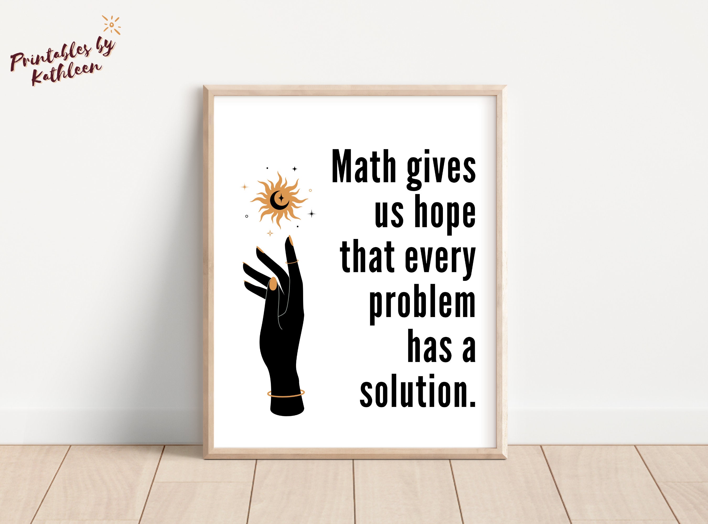 Boho Math Wall Art; Math Quote; Inspirational High School Algebra ...
