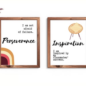 Growth Mindset Posters; Positive Affirmations; Boho Classroom Decor ...