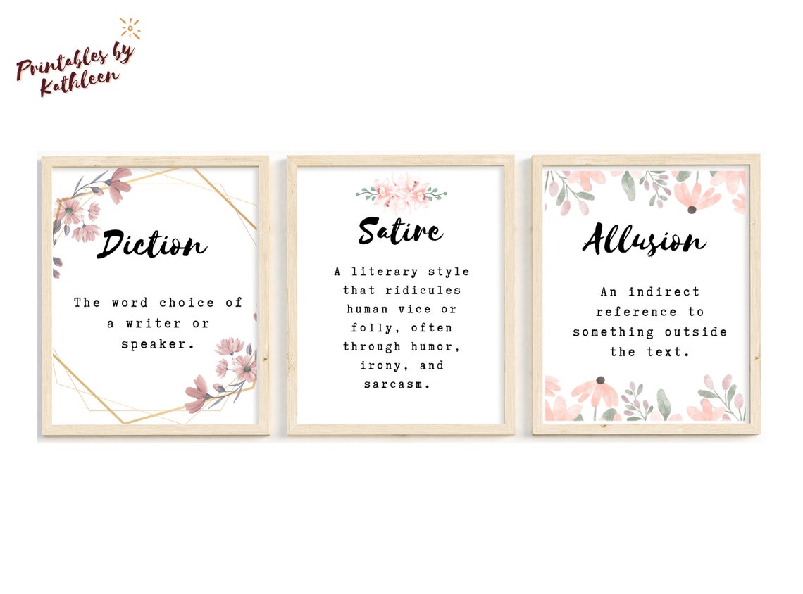 High School English Classroom Posters Literary Terms Middle - Etsy
