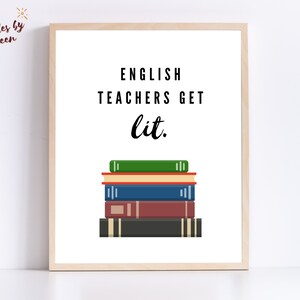 English Classroom Decoration; English Teacher Literary Poster ...