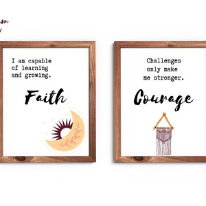 Growth Mindset Posters; Positive Affirmations; Boho Classroom Decor ...