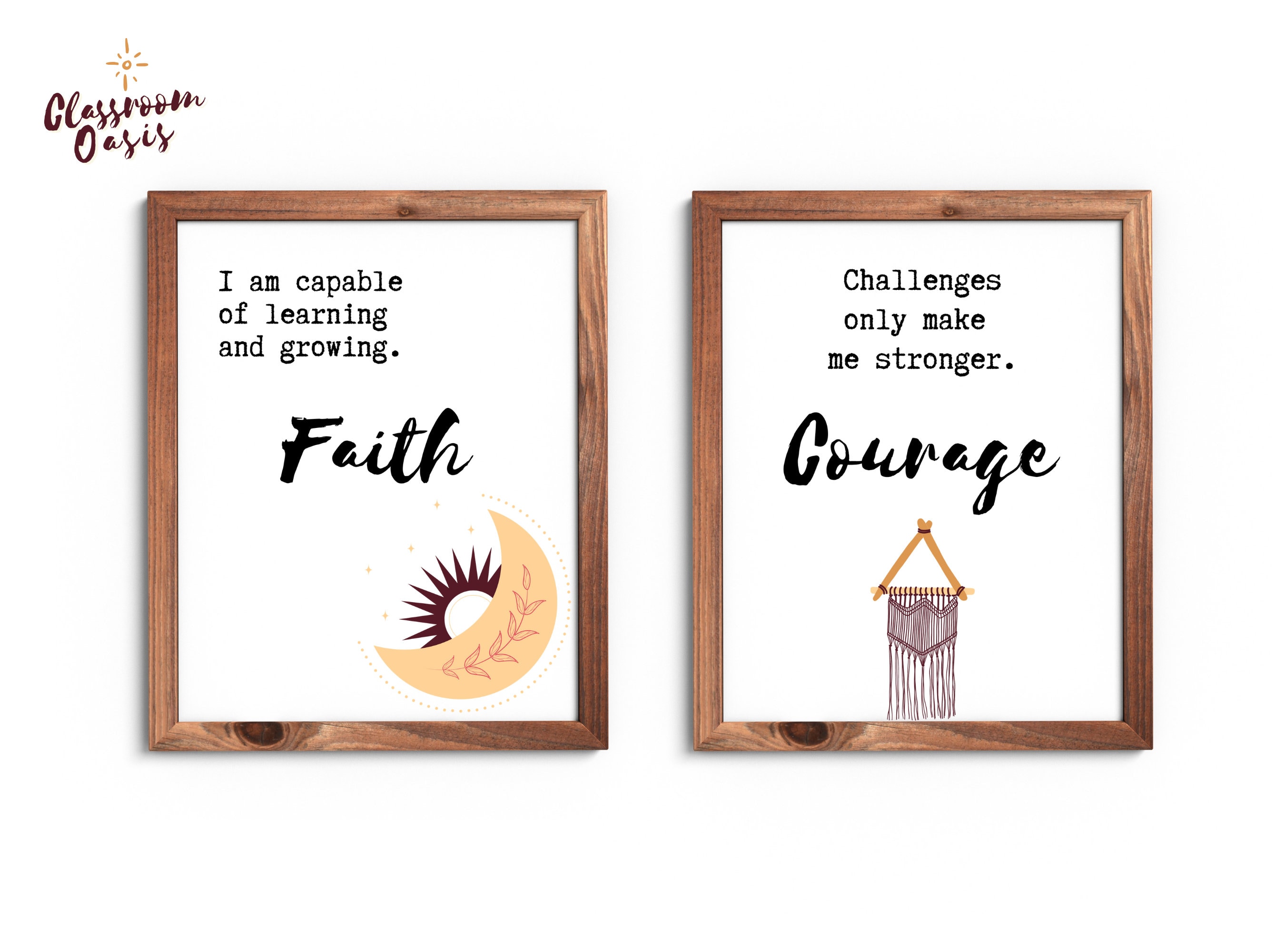 Growth Mindset Posters Positive Affirmations Boho Classroom - Etsy
