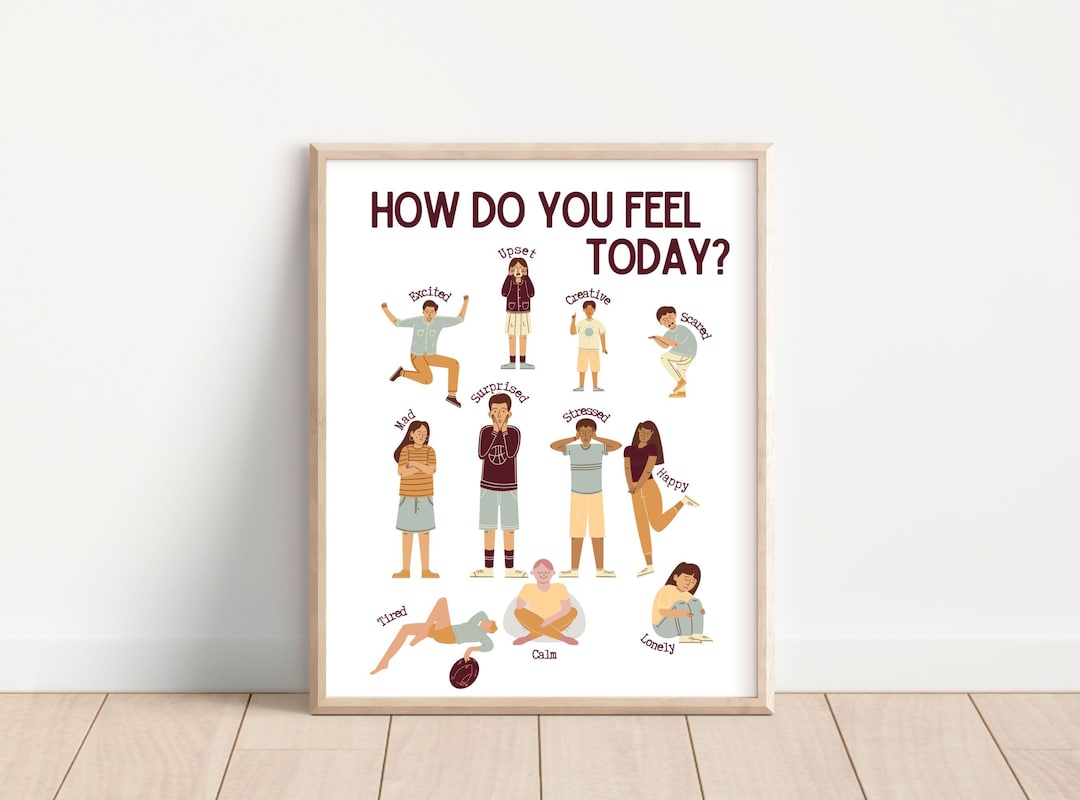 Feelings Chart; Identifying Emotions; Social Emotional Learning, Calm ...