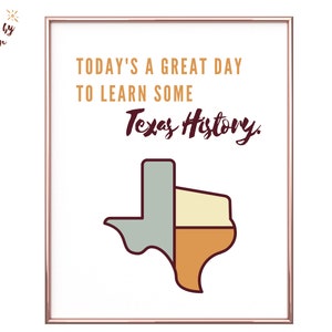 Printable Texas History Classroom Poster; Future Teacher Gift; Middle ...