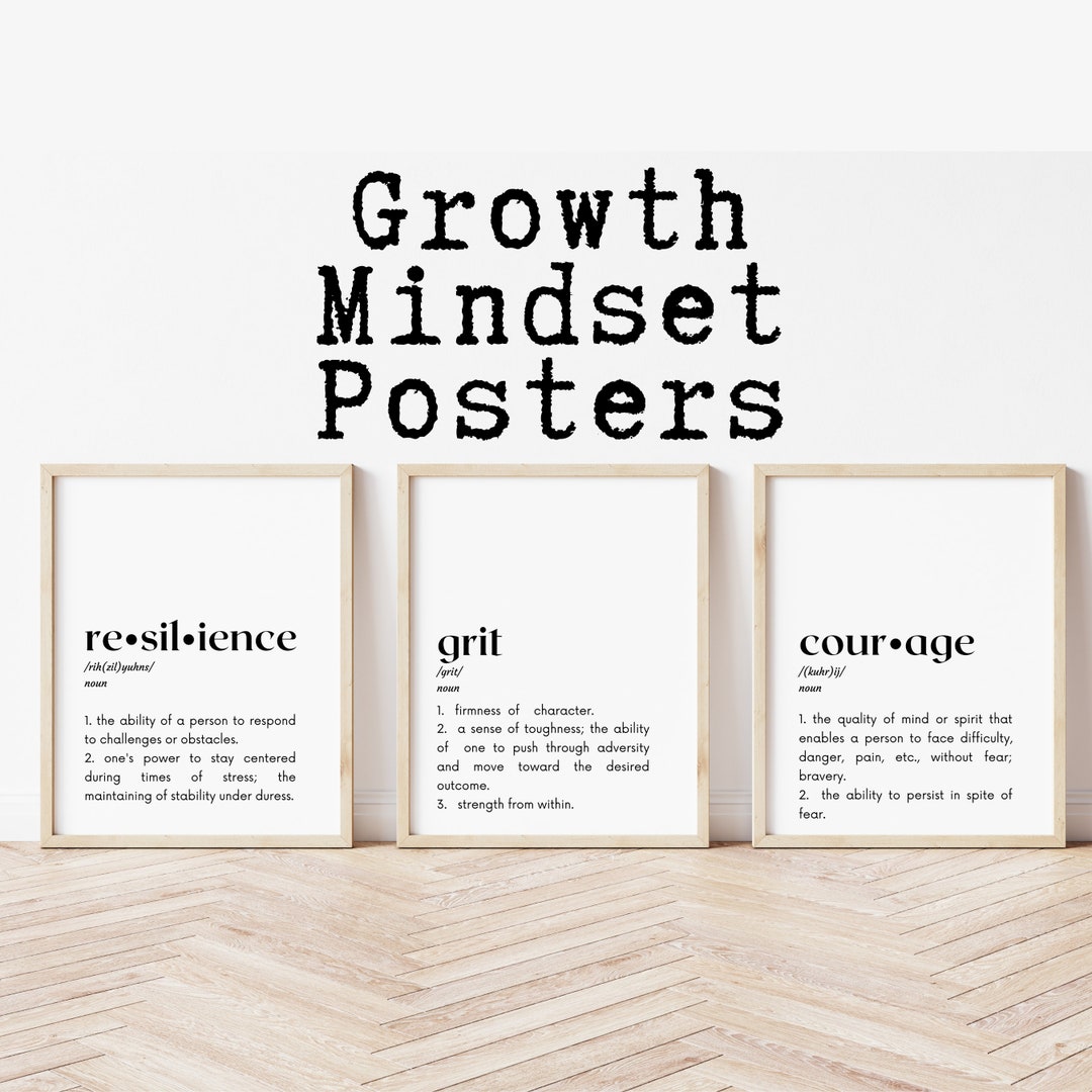 Growth Mindset Posters; Resilience Definition Print; Inspirational ...