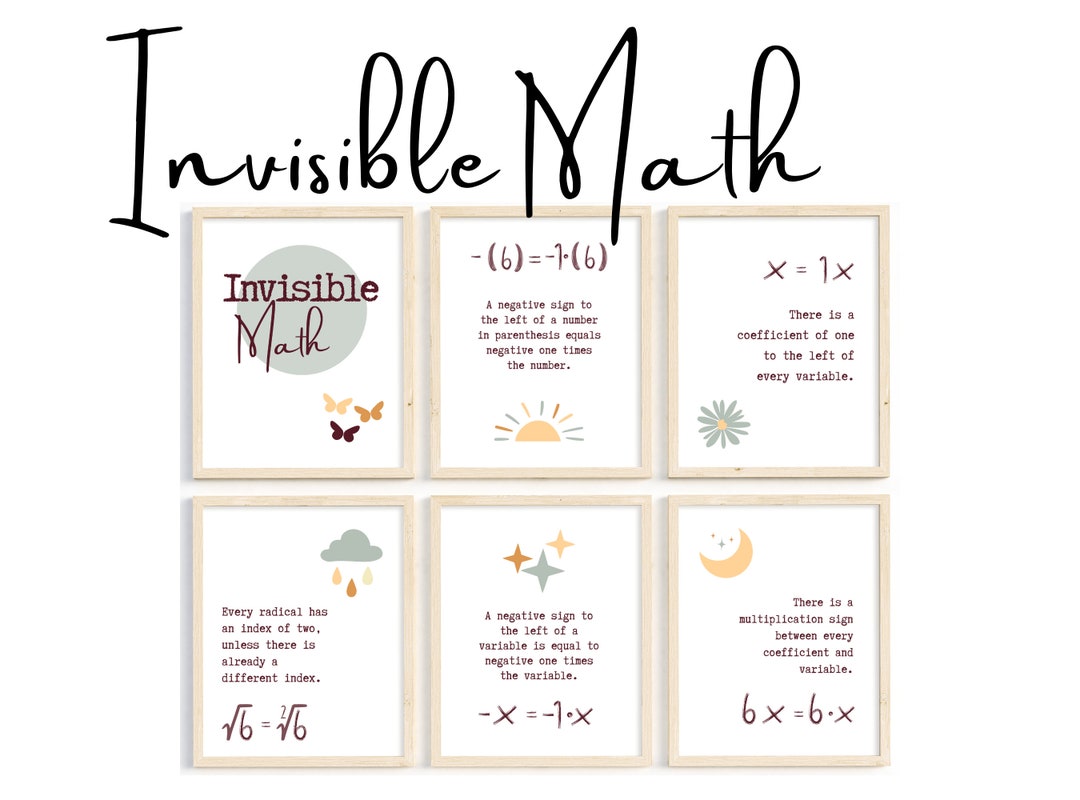 Invisible Math Posters Algebra Classroom Posters Geometry - Etsy