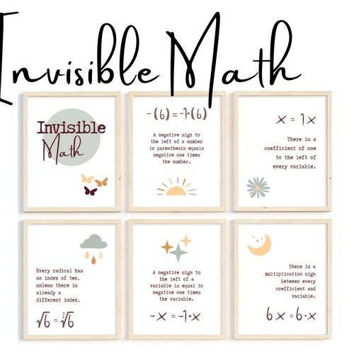 Invisible Math Posters Algebra Classroom Posters Geometry - Etsy