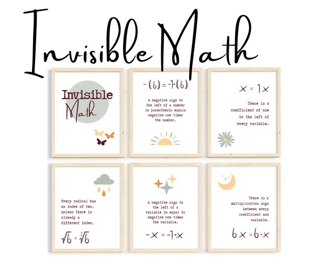Invisible Math Posters Algebra Classroom Posters Geometry - Etsy
