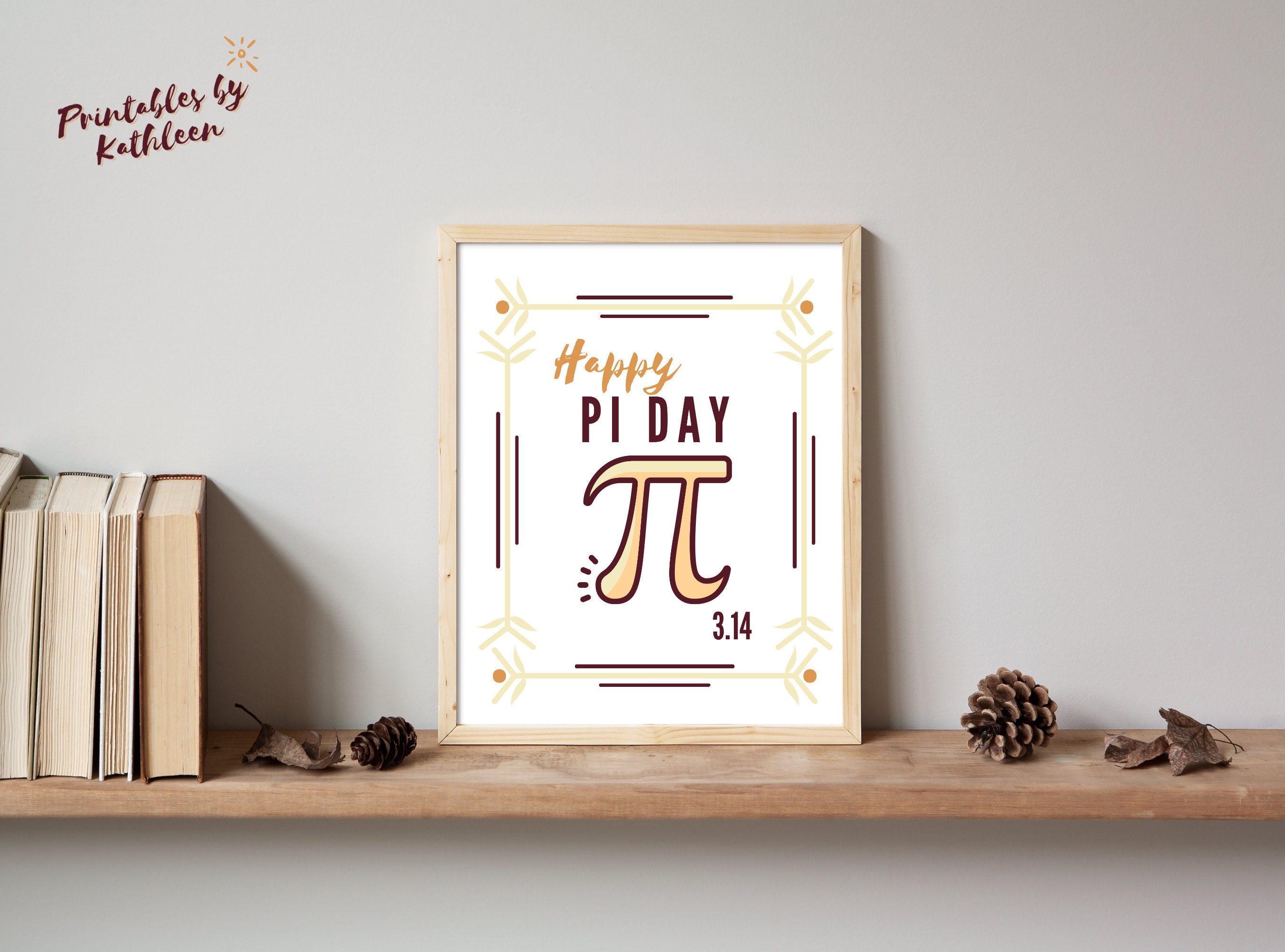Printable Happy Pi Day Sign Digital International Pi Day Poster Boho ...