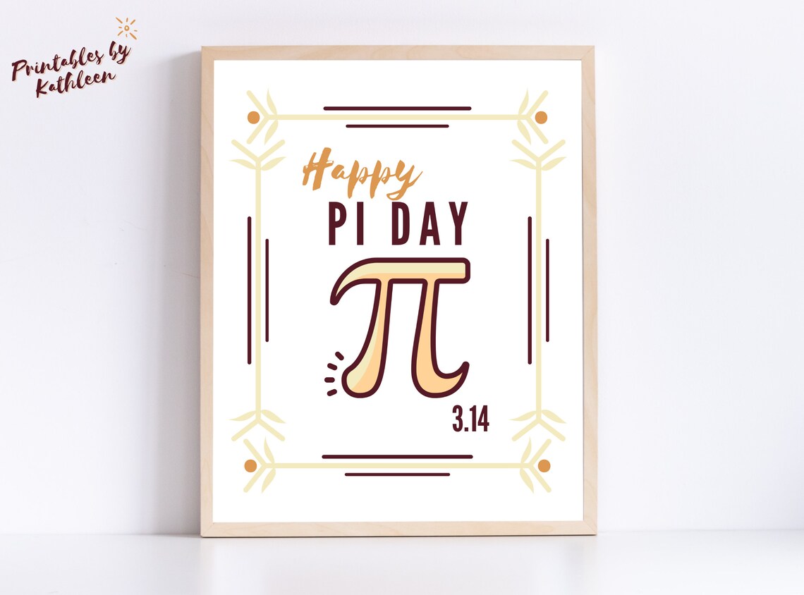 Printable Happy Pi Day Sign Digital International Pi Day | Etsy