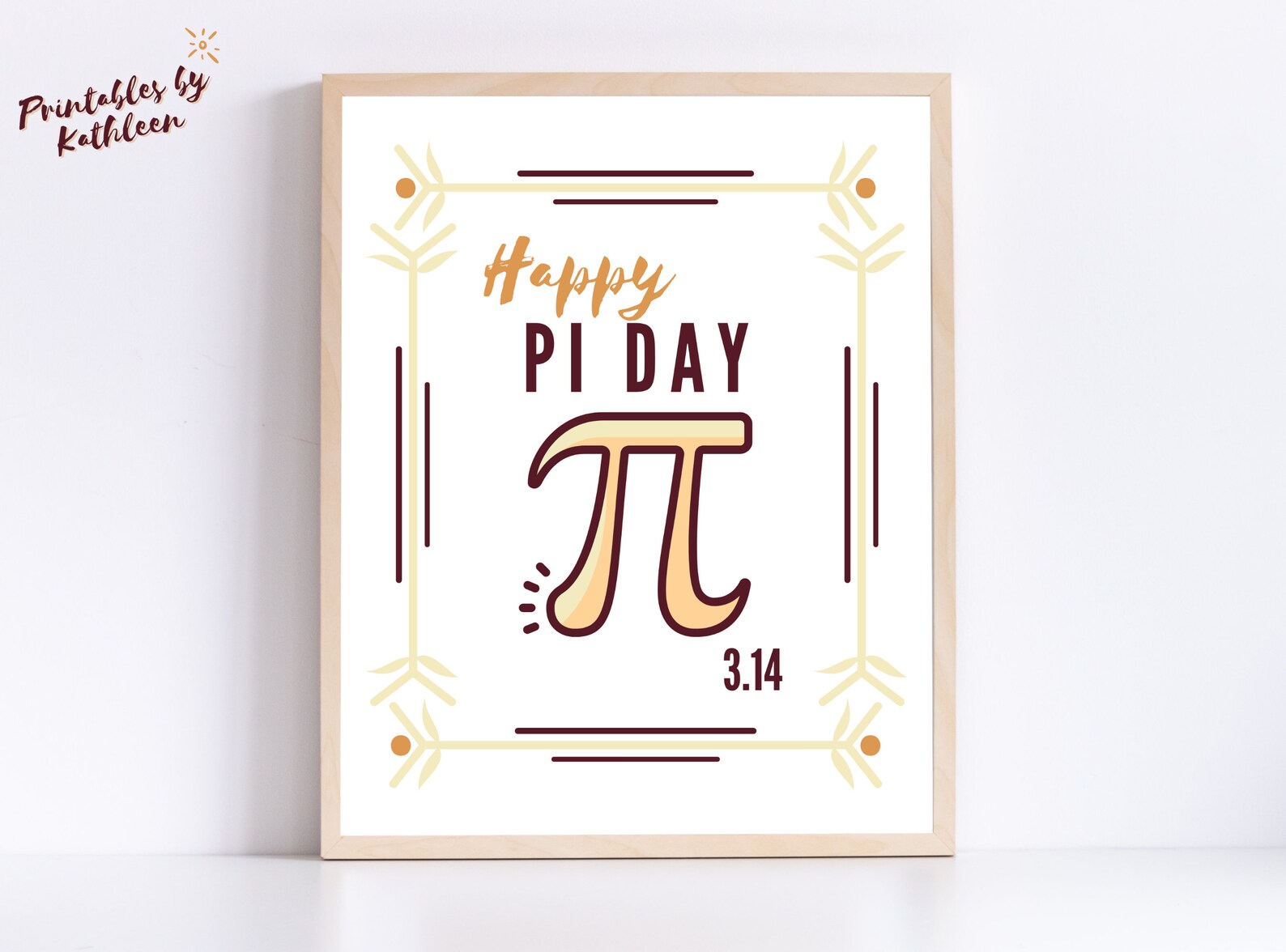 Printable Happy Pi Day Sign Digital International Pi Day Poster Boho ...