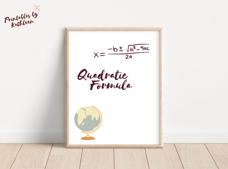 Quadratic Formula Posters Boho Algebra Posters Algebra - Etsy