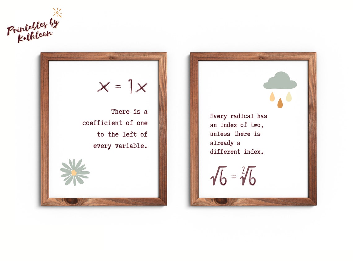 Invisible Math Posters Algebra Classroom Posters Geometry - Etsy