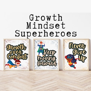 Superhero Classroom Decor; Growth Mindset Posters; Progress Over ...