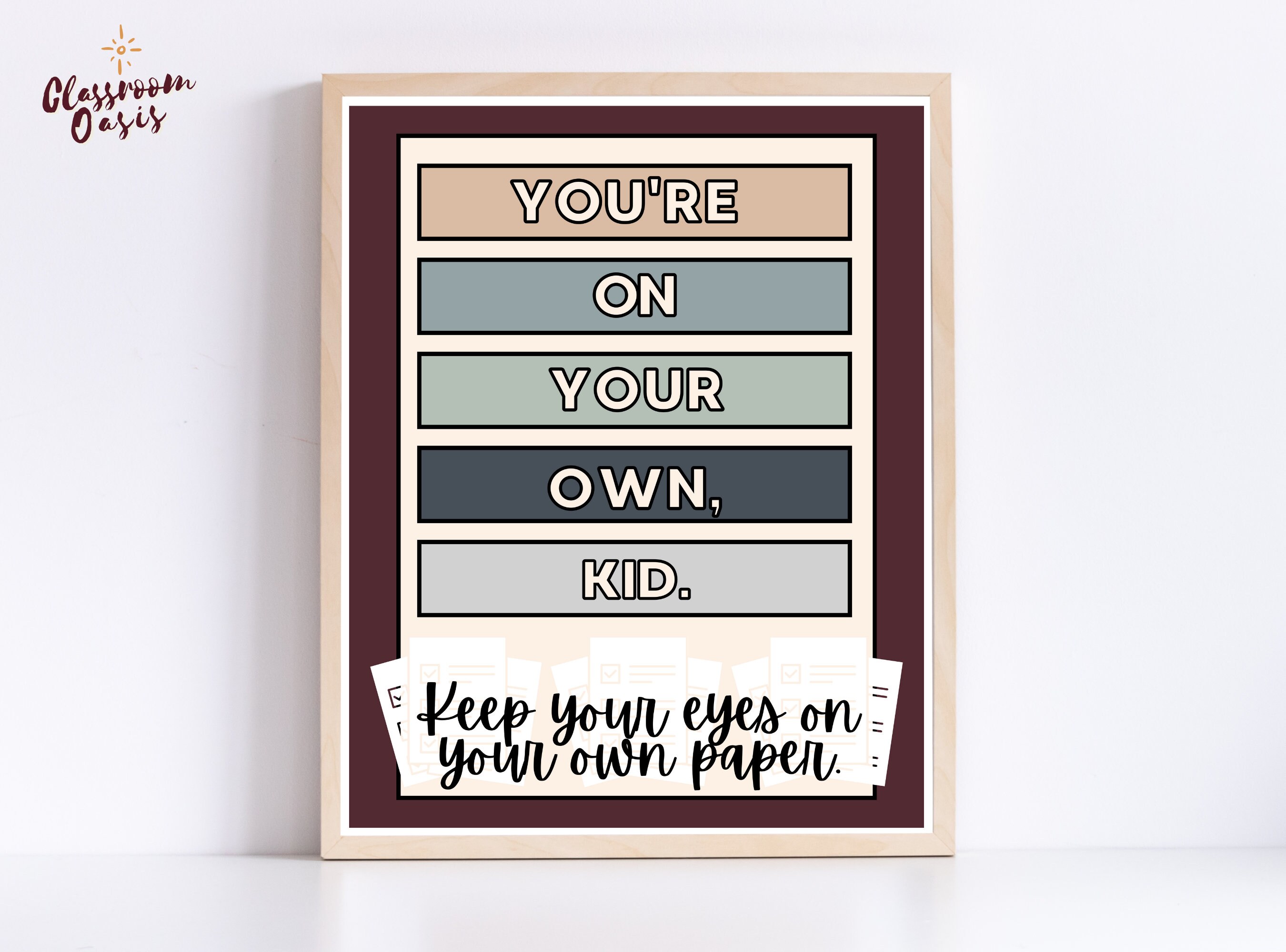 You're on Your Own Kid Classroom Poster Middle School - Etsy
