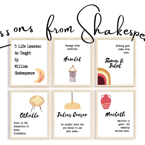 William Shakespeare Classroom Posters Literary Prints High - Etsy