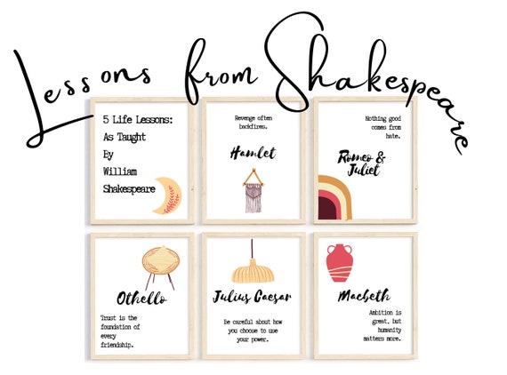 William Shakespeare Classroom Posters Literary Prints High - Etsy