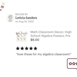 Math Classroom Decor High School Algebra Posters Pre Algebra - Etsy