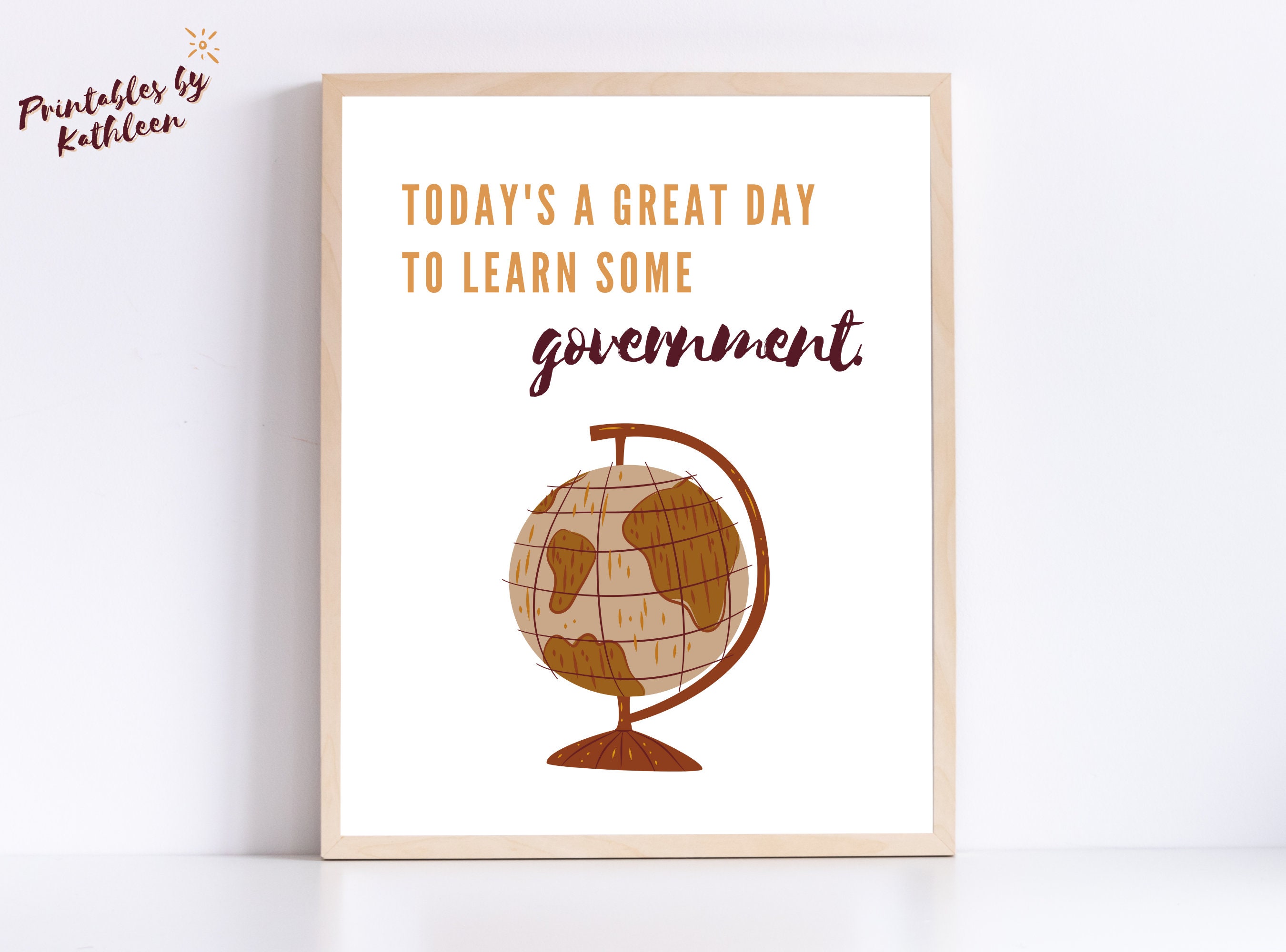 Printable U.S. Government Classroom Poster Future History Teacher Gift ...