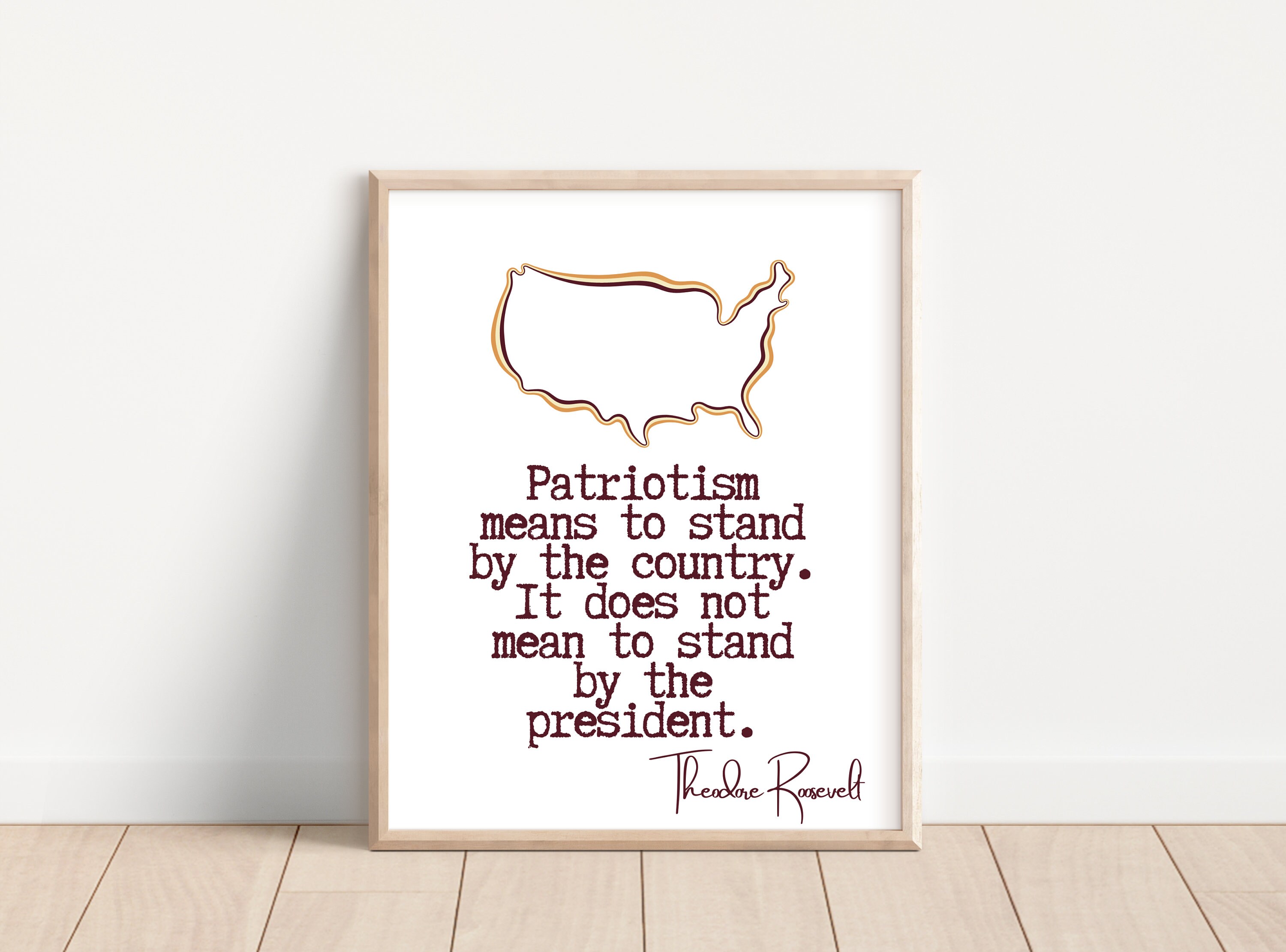 Printable Theodore Roosevelt Quote About Patriotism U.S. History ...